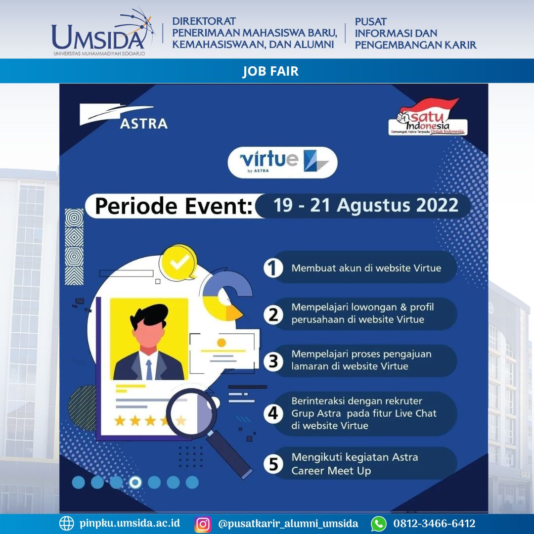 Astra Virtual Job Fair akan segera kembali! 19-25 Agustus 2022 – Pusat ...