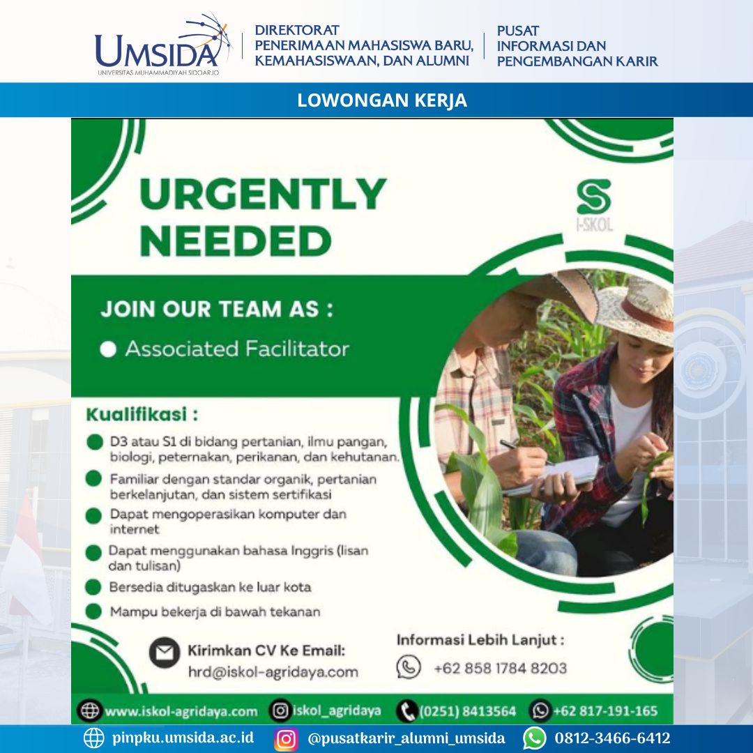 Lowongan Kerja Iskol Agridaya – Pusat Informasi & Pengembangan Karir